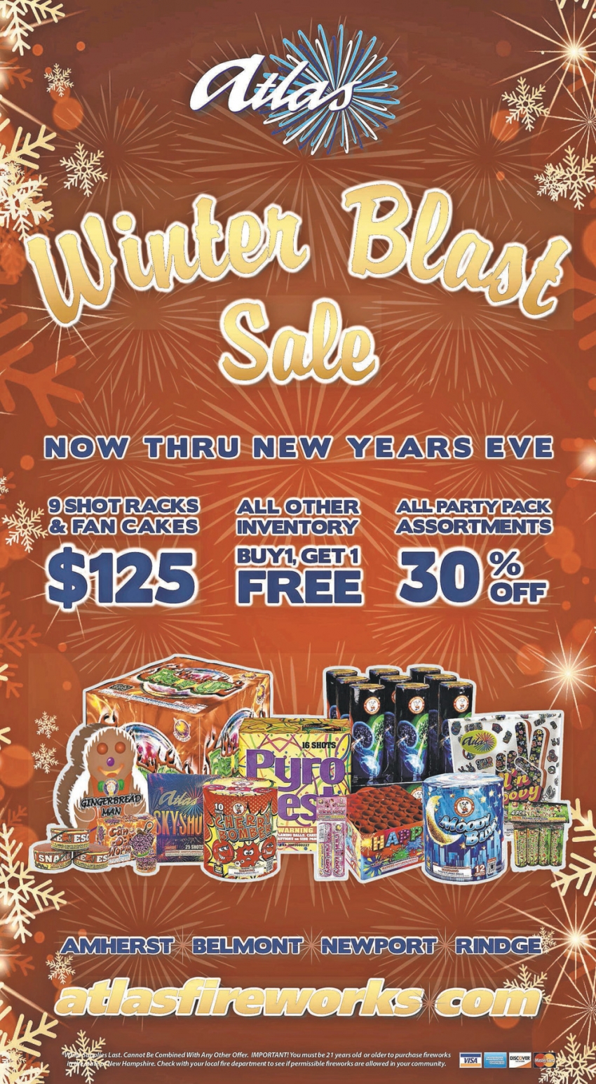 Winter Blast Sale, Atlas Fireworks, Amherst, NH