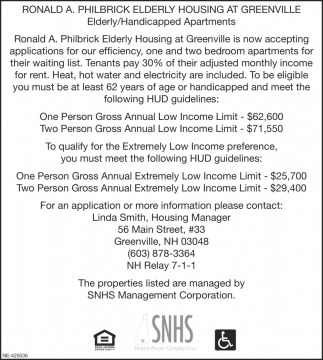 Elderly/Handicapped Apartments, Ronald A. Philbrick Elderly Housing ...